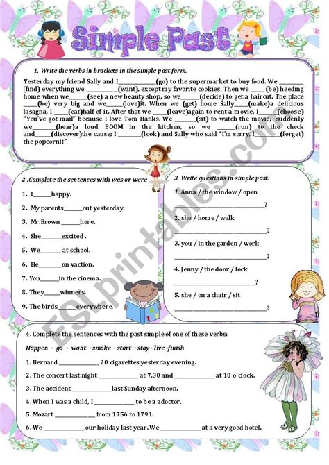 Simple Past Tense Esl Worksheet By Rennayf 8CE