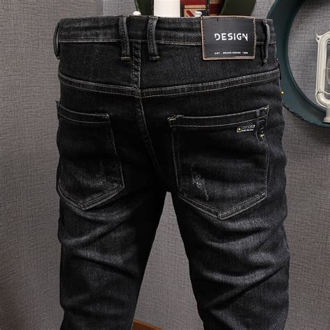 Kore Tarz Moda Erkek Kot Siyah Renk Slim Fit Elastik Y Rt K Kot Kalem