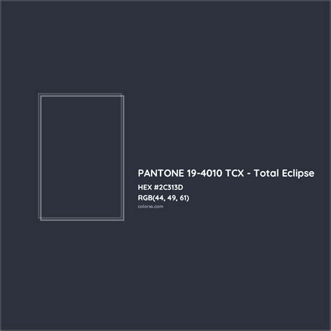 PANTONE 19 4010 TCX Total Eclipse Complementary Or Opposite Color