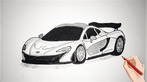 How To Draw Mclaren P Drawing Mclaren P Step By Step Youtube