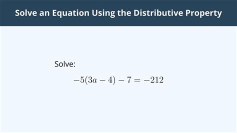 Solve An Equation Using The Distributive Property Youtube