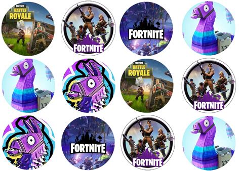 Opłatek na Muffinki Babeczki FORTNITE Dekoracja Urodziny Wydruk Waflowy
