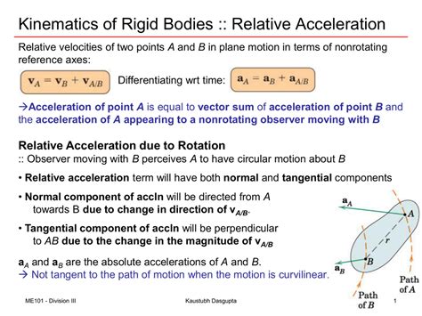 kinematics of rigid bodies relative acceleration