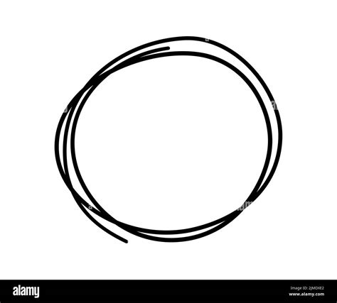 Hand Drawn Scribble Circle Doodle Sketch Underline Highlight Circle