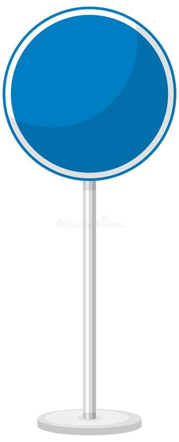 Sinal De Tráfego Azul No Fundo Branco Ilustração do Vetor Ilustração