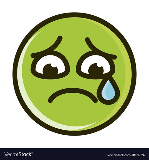 Sad Tear Funny Smiley Emoticon Face Expression Vector Image The Best