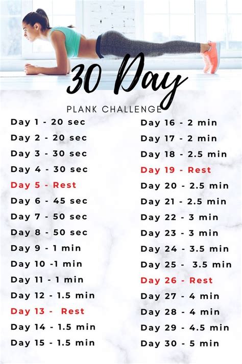 Plank Challenge Day Plank Challenge Workout Challenge Workout