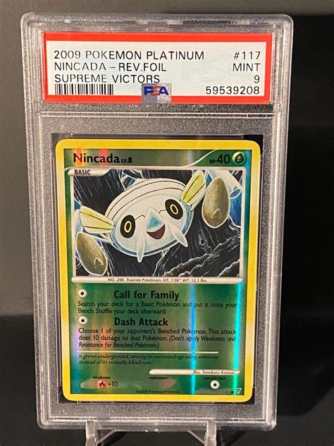 Pokemon 2009 Platinum Supreme Victors 117 147 Reverse Holo Nincada PSA