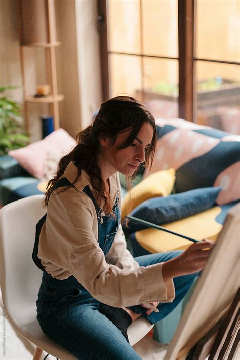 Painter Creating In The Art Studio Del Colaborador De Stocksy Lucas