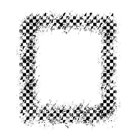 Premium Vector Checkered Flags Grunge Racing Rectangle Frame