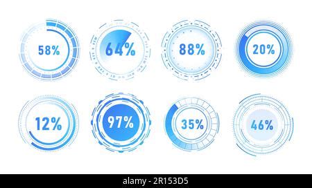 Hud Futuristic Loading Progress Bars Sci Fi Vector User Interface