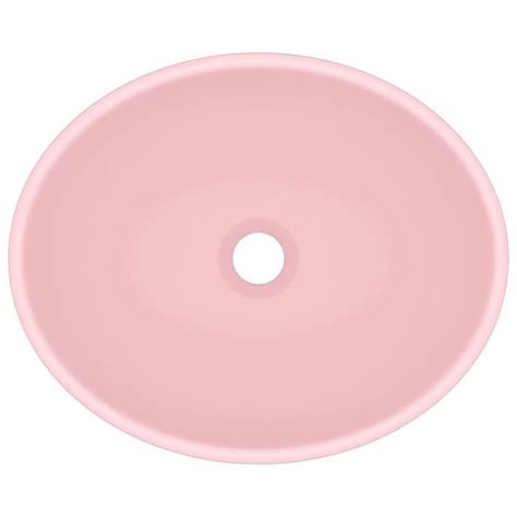 Zerodis Lavabo ovale de luxe Rose mat 40x33 cm Céramique RE388