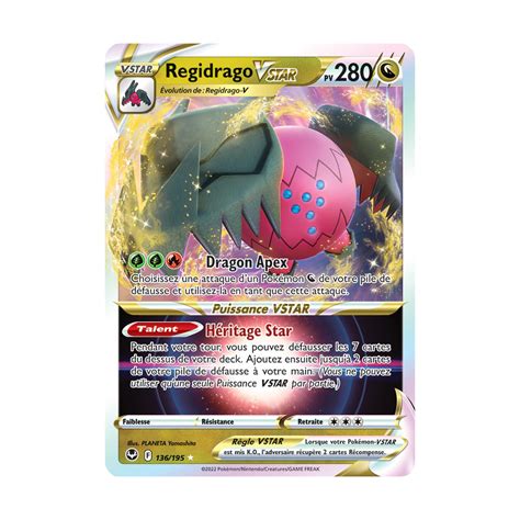 Regidrago VSTAR 136 195 Ultra Rare Carte Pokémon Tempête Argentée