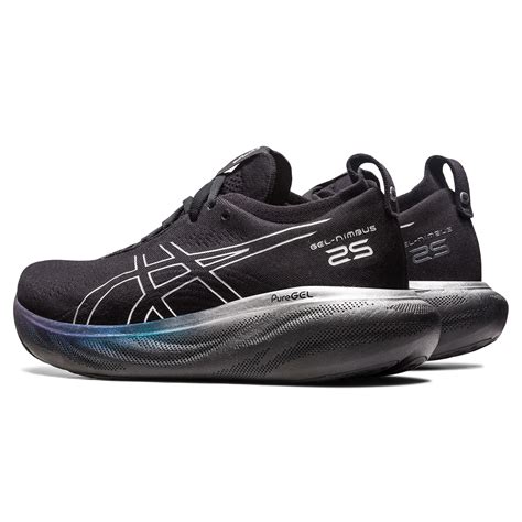 Asics Gel nimbus 25 Platinum Kadın Siyah Mavi Koşu Ayakkabısı 1012B435 001