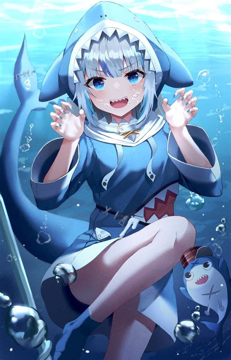 Gawr Gura Vertical Kerno Hololive Anime Underwater Tail 720P