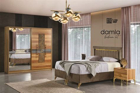 Damla Kapaklı Yatak Odası Takımı MDF Yuya Mobilya