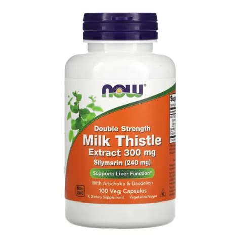 Milk Thistle Silymarin De Dosagem Dupla Mg C Psulas Now