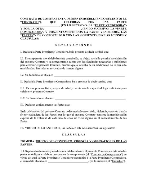 Contrato De Compraventa De Terreno O Casa Legalario En Pdf