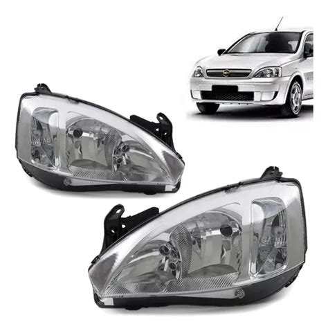 Par Farol Corsa Montana 2008 2009 2010 2011 Máscara Cromada