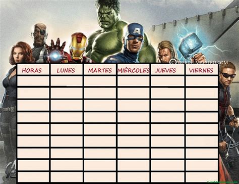 Horario Escolar Para Imprimir En Modelos Variados