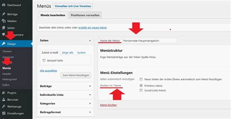 WordPress ein individuelles Navigations Menü erstellen Add a Menu