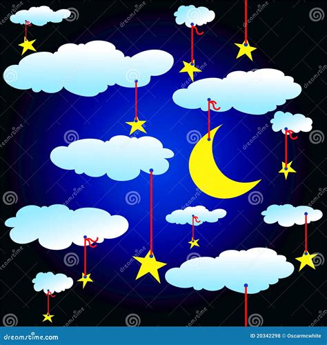 Fundo Sem Emenda Estrelas E Nuvens Ilustra O Do Vetor Ilustra O
