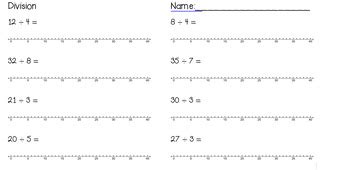 Division Using Repeated Subtraction Worksheet