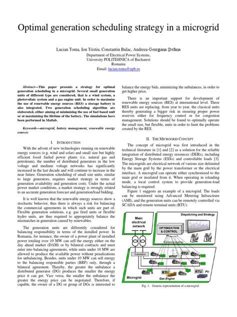 optimal generation scheduling strategy in a microgrid pdf distributed generation battery