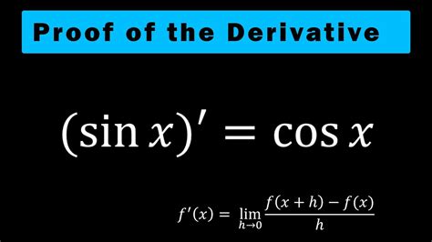 proof of the derivative of sinx a step by step proof and explanation youtube
