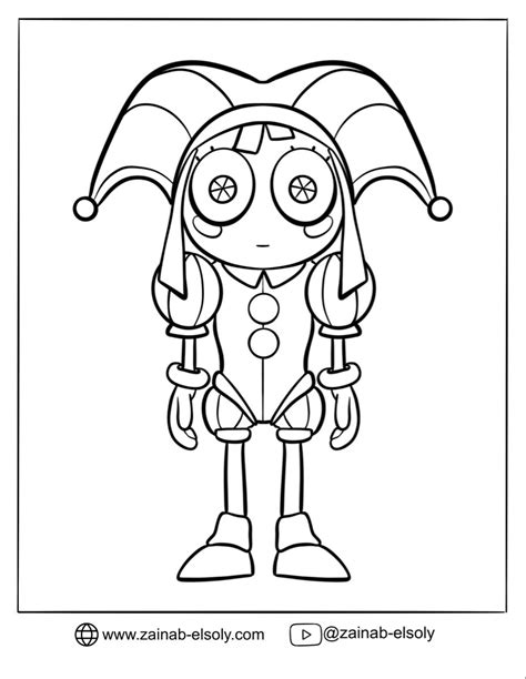 Pomni Free Coloring Page Free Coloring Pages Detailed Coloring Pages