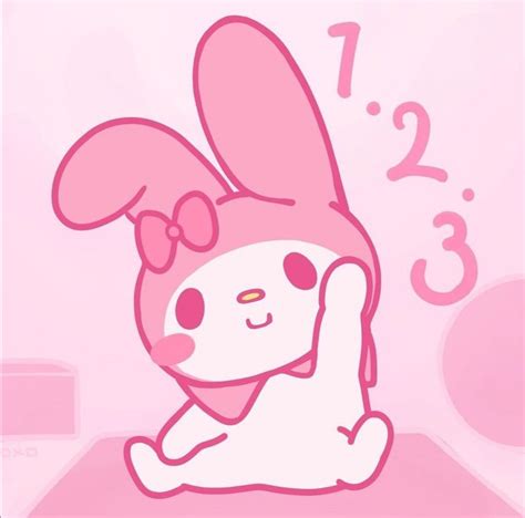 A Cartoon Bunny Is Sitting In Front Of A Pink Wall With The Numbers 1 2 3 And 4 On It