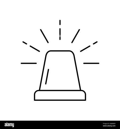 Emergency Light Line Icon Police Or Ambulance Flasher Alarm Siren