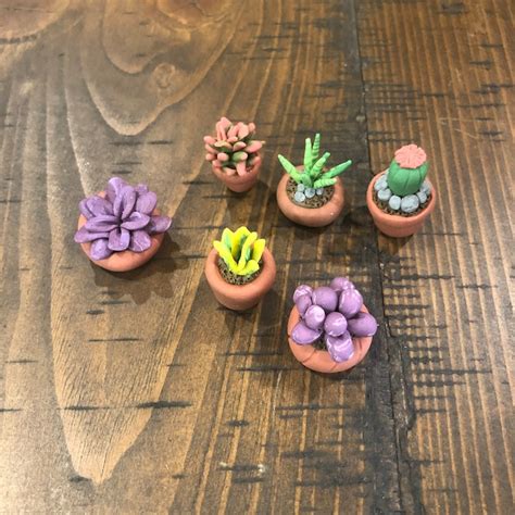 Mini Clay Plants Etsy