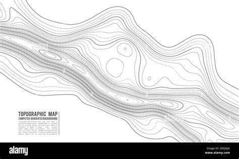 Grey Contours Vector Topography Geographic Mountain Topography Vector
