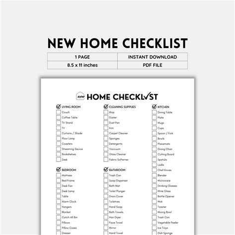 New Home Checklist First Apartment Checklist Moving Checklist First