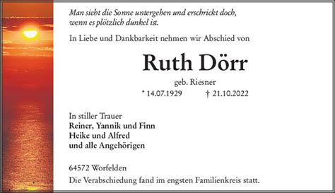 Traueranzeigen Von Ruth D Rr Vrm Trauer De