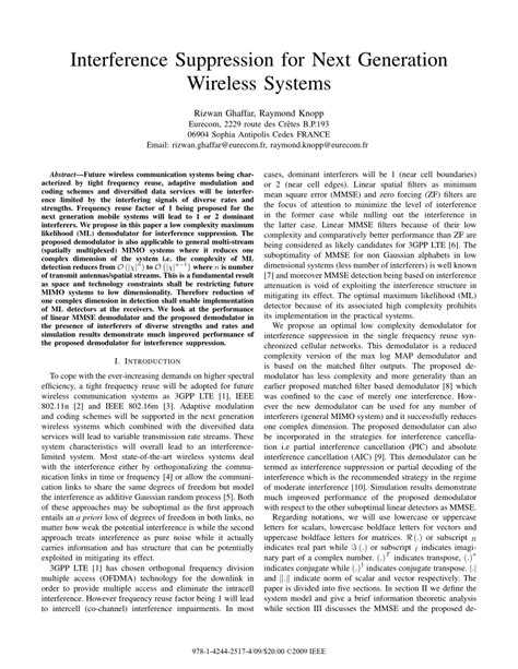 pdf interference suppression for next generation wireless systems