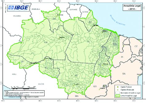 Mapa Da Amaz Nia Legal Fonte Ibge Instituto Brasileiro De Geografia E