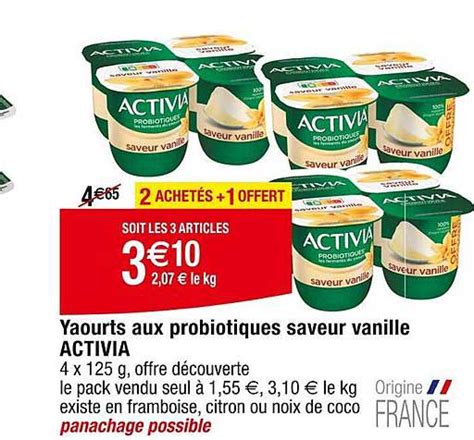 Promo Yaourts Aux Probiotiques Saveur Vanille Activia Chez Cora