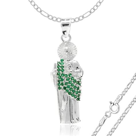 Collar Con Dije De San Judas Tadeo En Plata 925 Y Zirconias Para Hombre