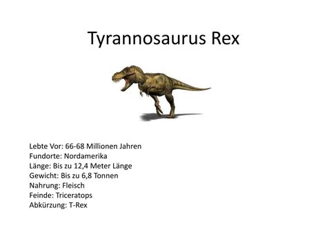 Dinosaurier Steckbrief T Rex Car IMAGESEE