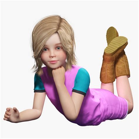 Realistisches M Dchen Nackt Und Bekleidet Bereit D Modell Turbosquid