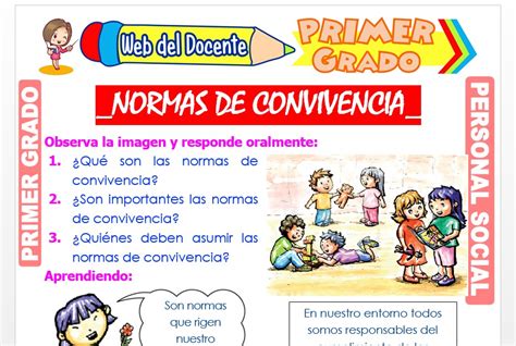 Normas De Convivencia Para Primer Grado De Primaria Web Del Docente
