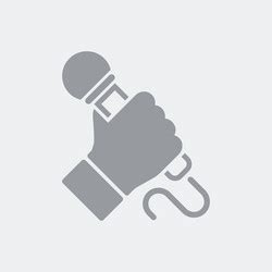 Closeup Hand Holding Microphone Royalty Free Vector Image