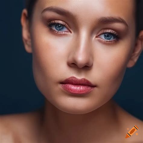 Portrait Of An Attractive Woman With A Harmonious Symmetry