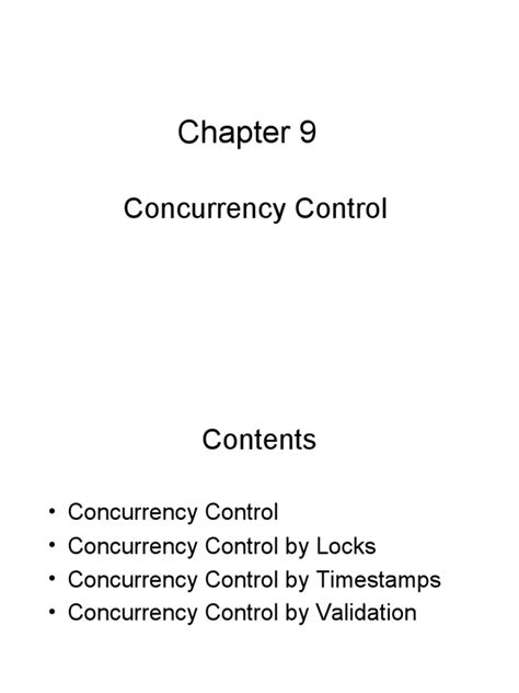 concurrency control contents concurrency control concurrency control pdf data management
