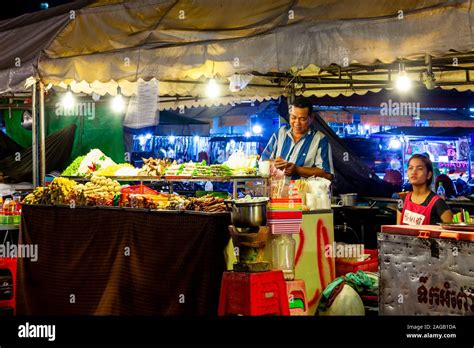 A Street Food Stall At The Phnom Penh Night Market Phnom Penh