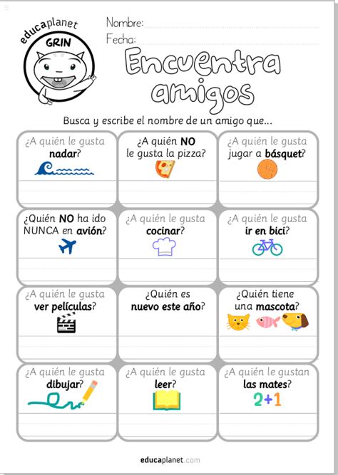 Ficha Encuentra Amigos Clase Imprimible Gratis Activities Map Map