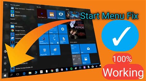 Fix Start Button Not Working In Windows 10