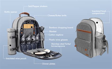 Sunflora Sac à Dos Pique Nique 4 Personnes Deluxe avec Poche Sac Pique